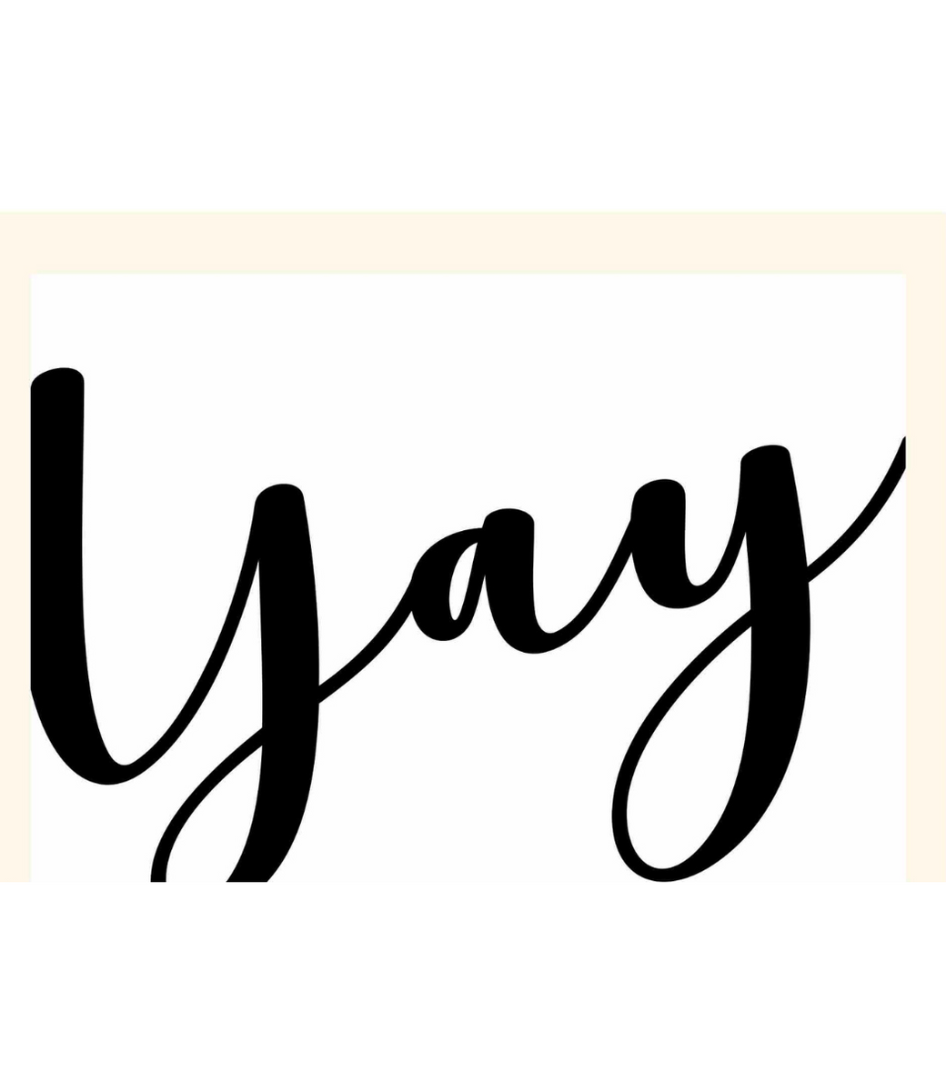 Greeting Card Yay Lettering Black – Art&Science