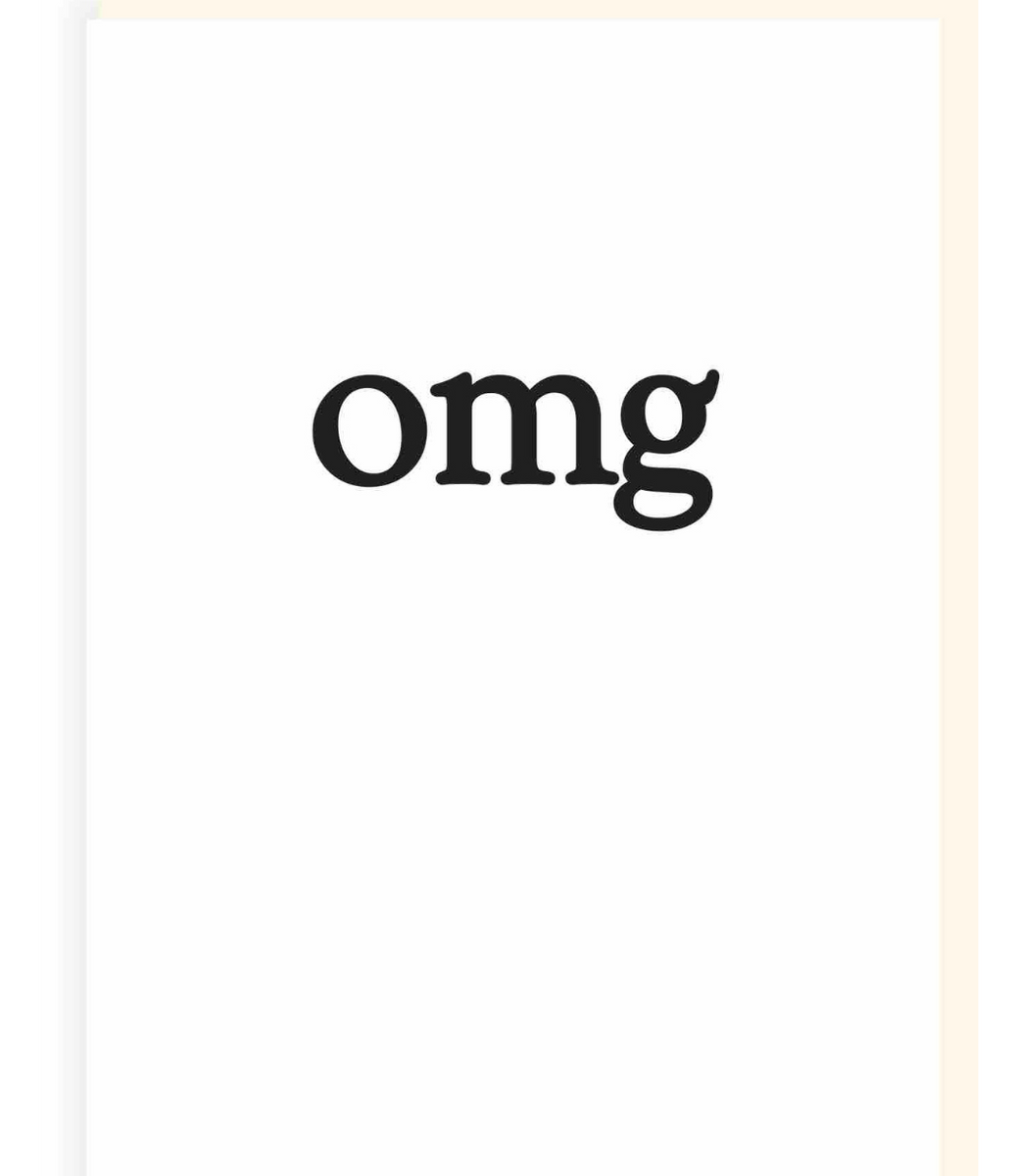 Greeting Card Omg Lowercase Black – Art&Science