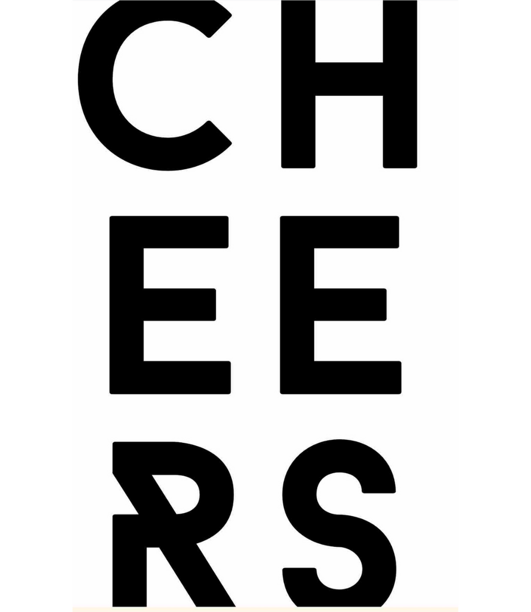 Greeting Card Cheers Bold Black – Art&Science
