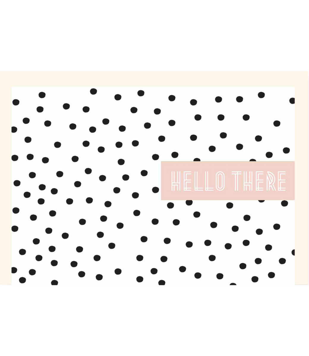Greeting Card Hello Dots Pink Strip – Art&Science